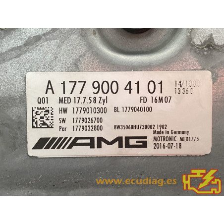 ECU BOSCH MED17.7.5 0261S10682 MERCEDES W205 C63 AMG IV 4.0i 375KW ...
