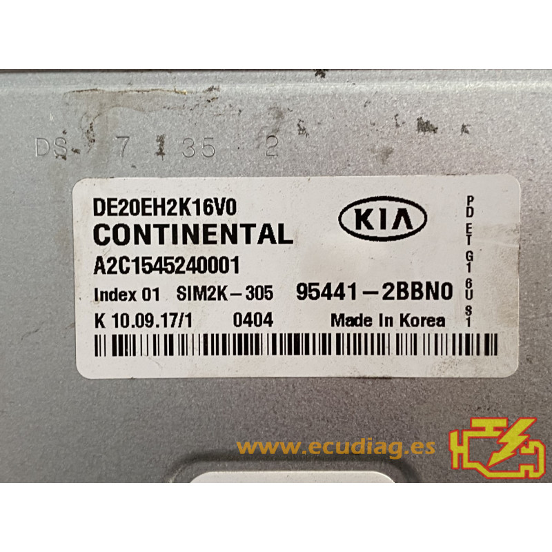 ENGINE / GEARBOX ECU CONTINENTAL SIM2K-305 A2C1545240001 KIA NIRO 1.6 ...