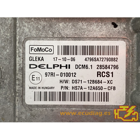 ECU MOTOR DELPHI DCM6.1 28584796 FORD MONDEO 2.0 TDCI 110KW 150CV HS7A ...
