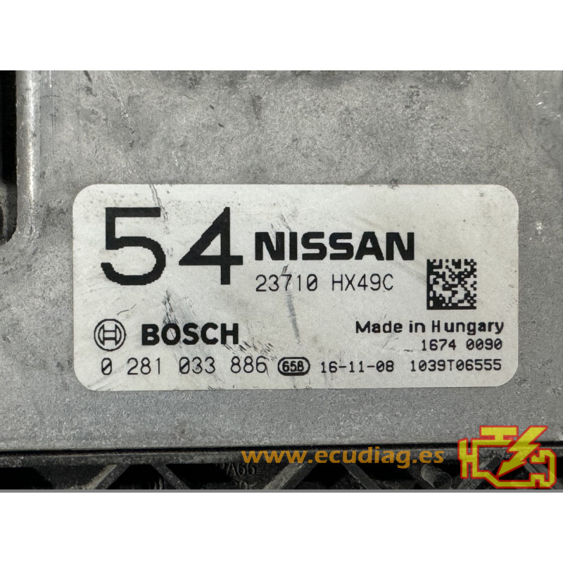 ECU BOSCH EDC17C84-3.2 0281033886 NISSAN QASHQAI II (J11) 1.6 DCI 96KW ...