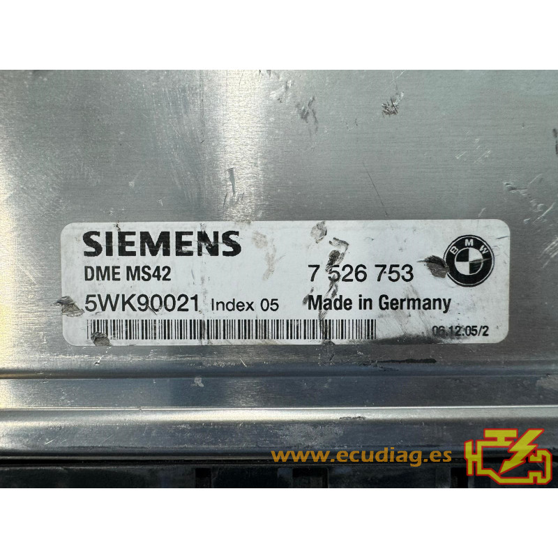 ENGINE ECU SIEMENS MS42 5WK90021 BMW 7526753