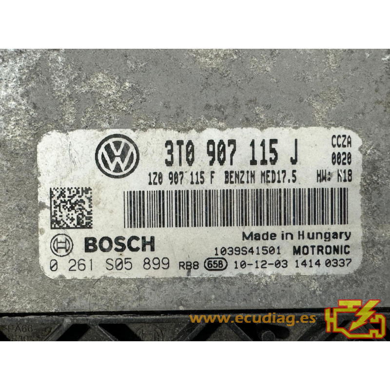 ECU BOSCH MED17.5 0261S05899 SKODA SUPERB II 2.0 TSI 200CV CCZA ...