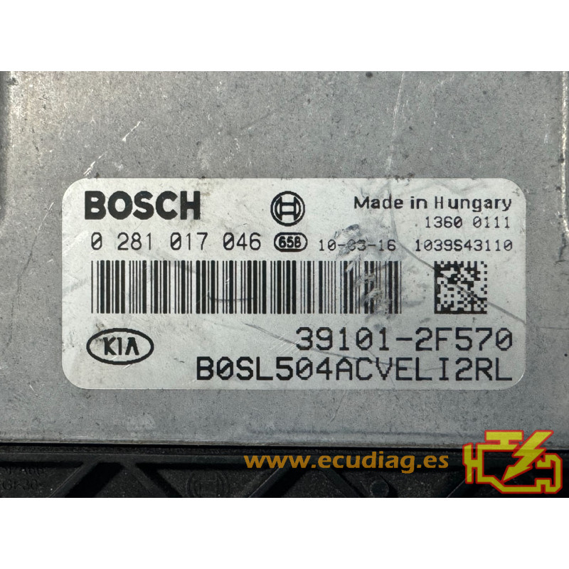 ECU BOSCH EDC17C08-5.22 0281017046 KIA SPORTAGE III 2.0 CRDI 100KW ...