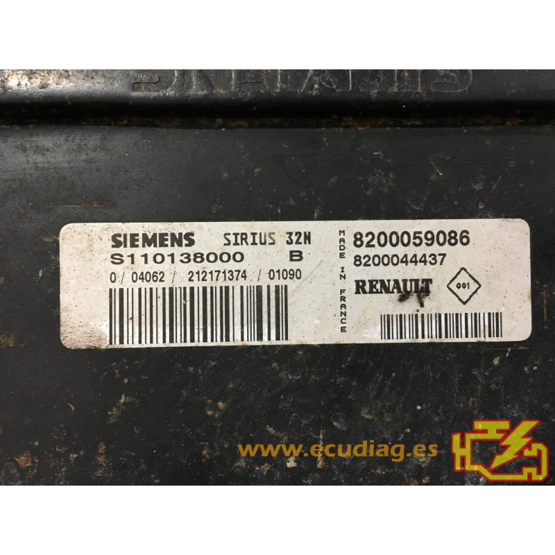 ECU SIEMENS SIRIUS 32N S110138000B RENAULT MEGANE I 1.4i 8200059086 ...