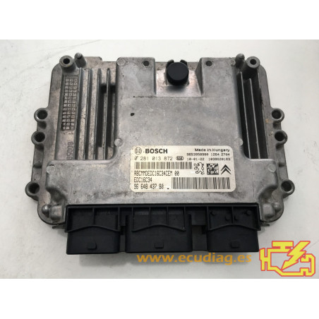 ECU BOSCH EDC16C34-4.11 0281013872 CITROEN C5 1.6 HDI 110HP 9664843780 ...