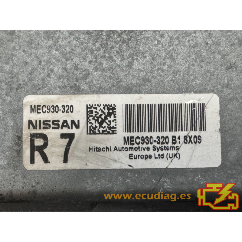 ECU HITACHI NISSAN QASHQAI I (J10) 2.0i 104KW 141CV MEC930-320 B1 8X09 R7