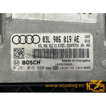ECU BOSCH EDC17CP14-3.2 0281016680 AUDI A6 III (4F) 2.0 TDI 100KW 136HP ...