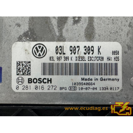 ECU BOSCH EDC17CP20-2.7 0281016272 VW TRANSPORTER V 2.0 TDI 75KW 102HP ...