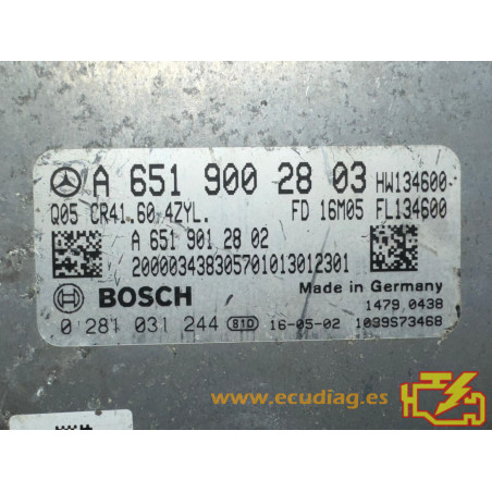 ECU BOSCH EDC17C66 0281031244 MERCEDES W447 VITO III 2.2 CDI 100KW ...