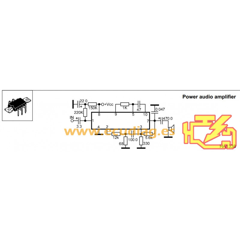 INTEGRATED HITACHI HA1338 (AUDIO AMPLIFIER)