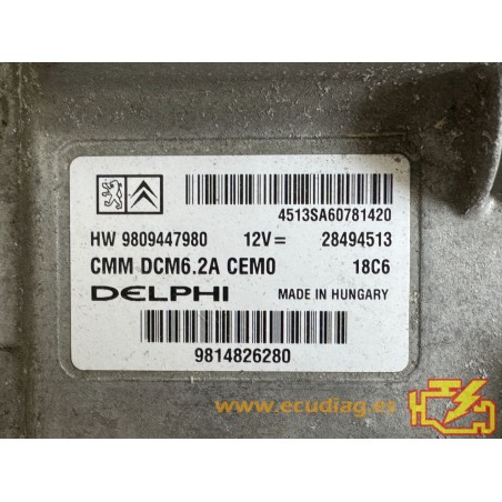 ECU DELPHI DCM6.2A 28494513 PSA HW 9809447980 SW 9814826280
