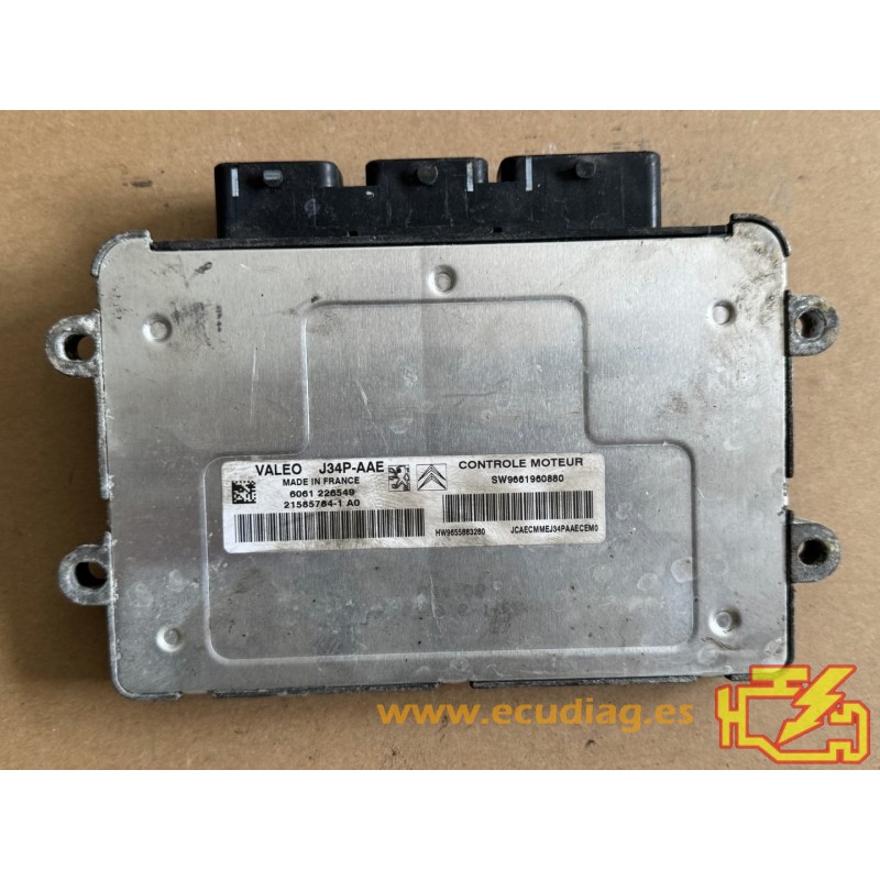 ENGINE ECU VALEO J34P-AAE 21585784-1A0 PSA HW 9655883280 SW 9661960880