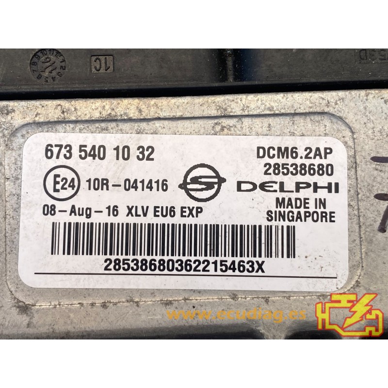ECU MOTOR DELPHI DCM6.2AP 28538680 SSANG YONG XLV 6735401032
