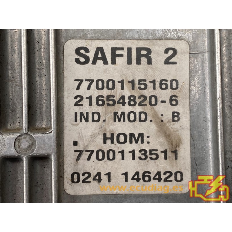 ECU SAGEM SAFIR 2 21654820-6 RENAULT CLIO II 1.2i 43KW 58H ...