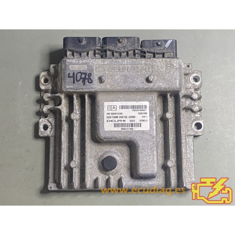 ECU MOTOR DELPHI DCM3.5 28381996 PSA HW 9666912580 9806127380