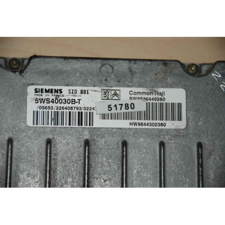 ECU SIEMENS SID801 5WS40030B-T PEUGEOT 307 2.0 HDI 90HP HW 9644302380 SW 9646449280 - WITH ...