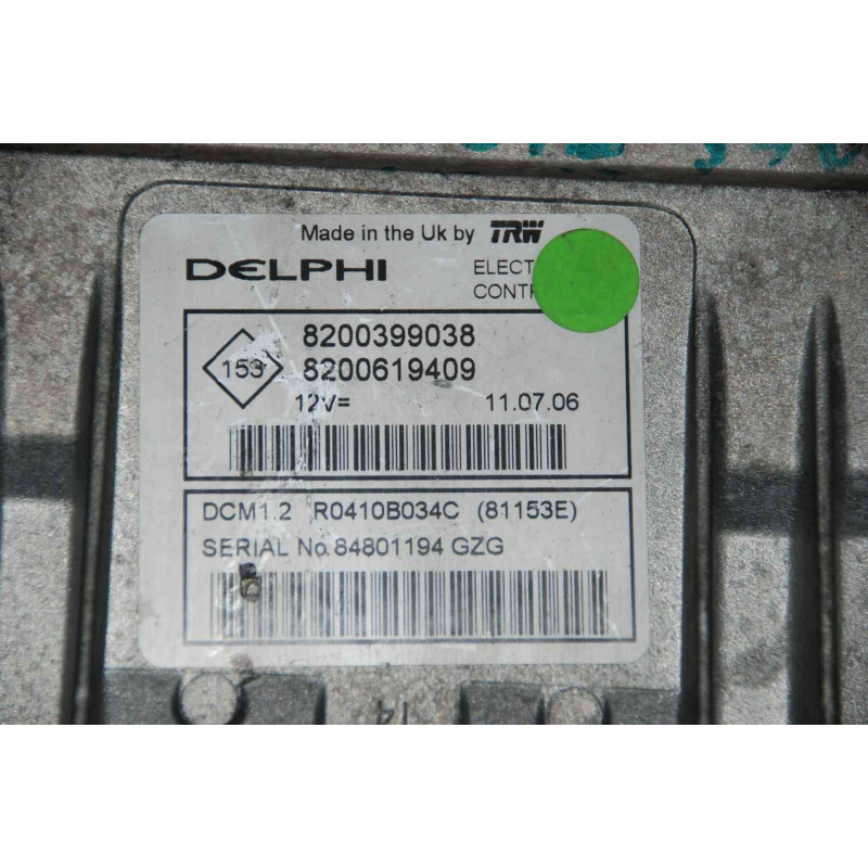 ECU MOTOR DELPHI DCM1.2 R0410B034C RENAULT 8200399038 8200619409 - VIRGEN