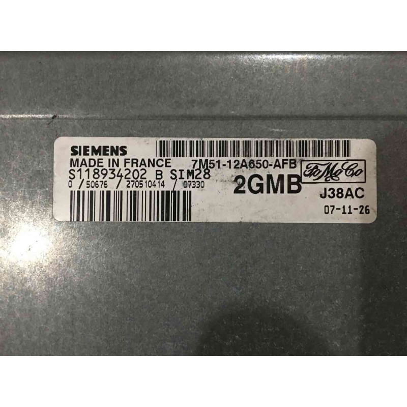 ENGINE ECU SIEMENS SIM28 S118934202B FORD 7M51-12A650-AFB 2GMB