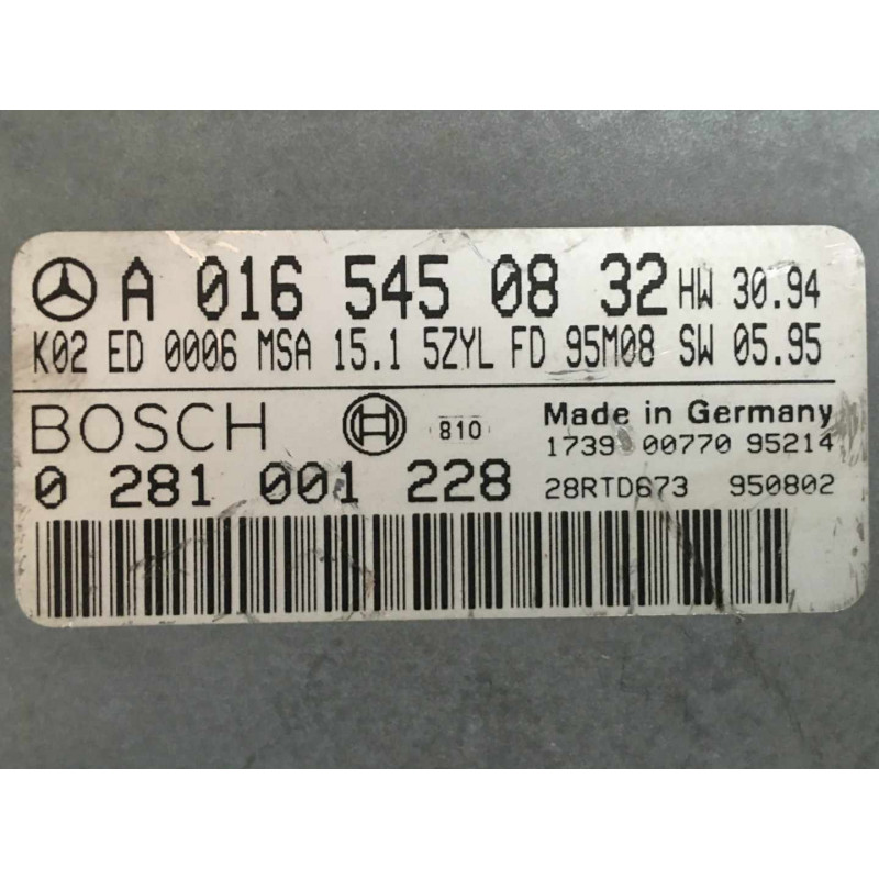 ECU MOTOR BOSCH MSA15.1 0281001228 MERCEDES A0165450832